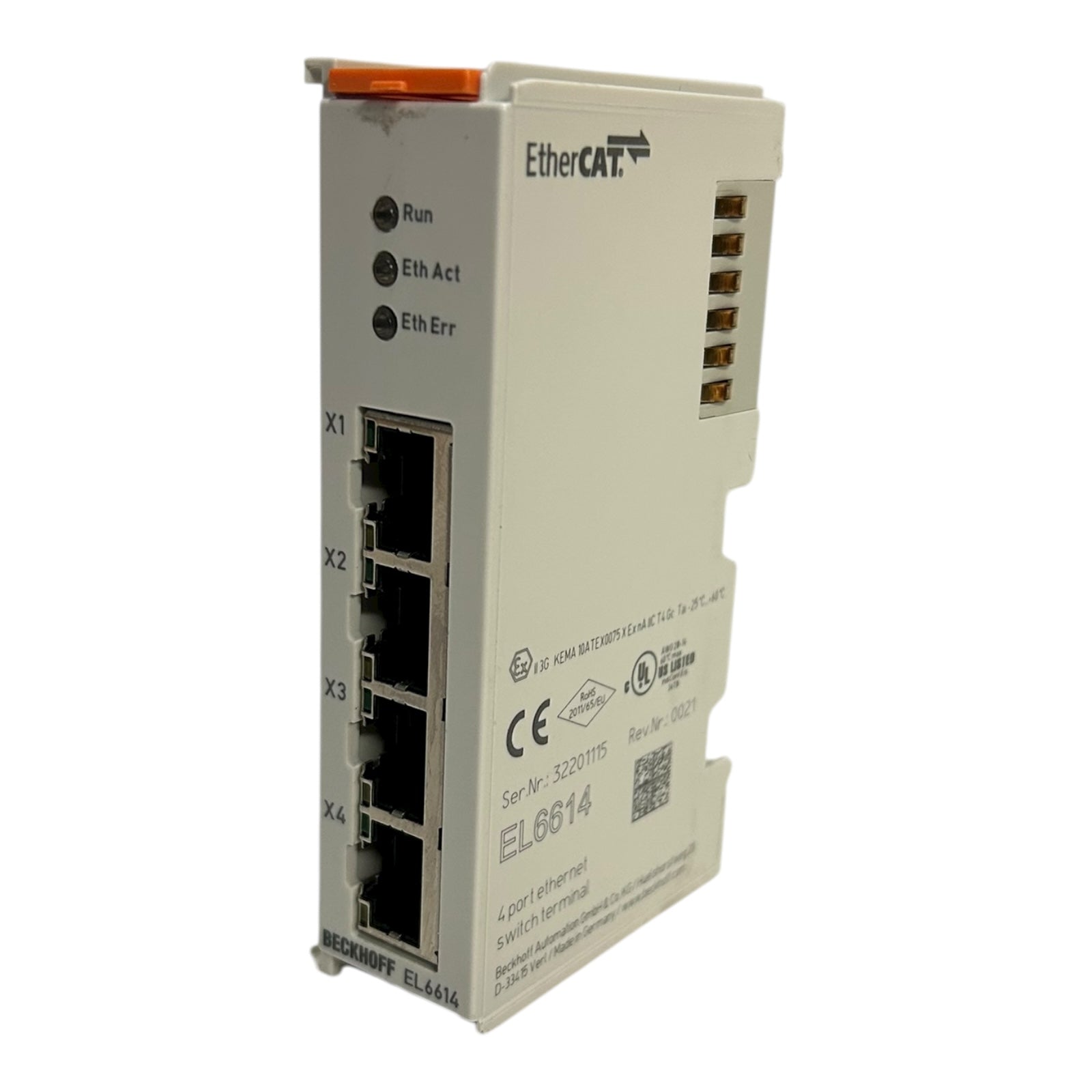Beckhoff EtherCAT Terminal 4-Port Communication Interface Ethernet Swi
