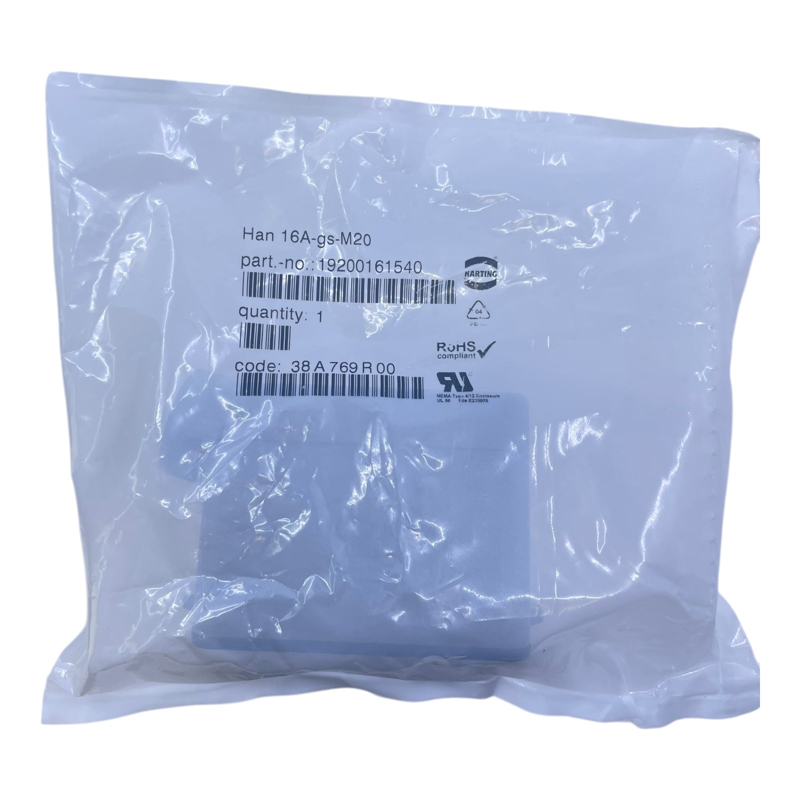 Harting Tüllengehäuse Han16A-gs-M20 19200161540 für die Industrie Geei