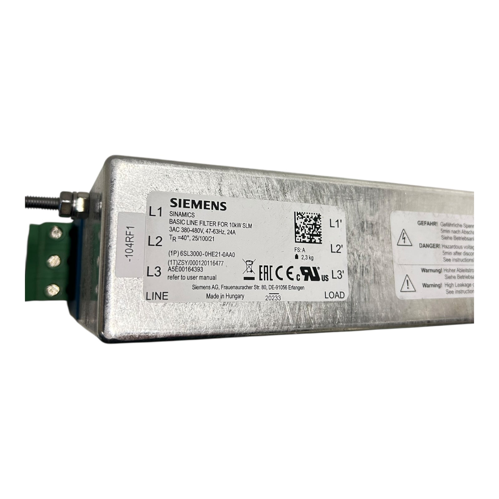 Siemens SINAMICS Netzfilter für 10kW Smart Line Module 6SL3000-0HE21-0